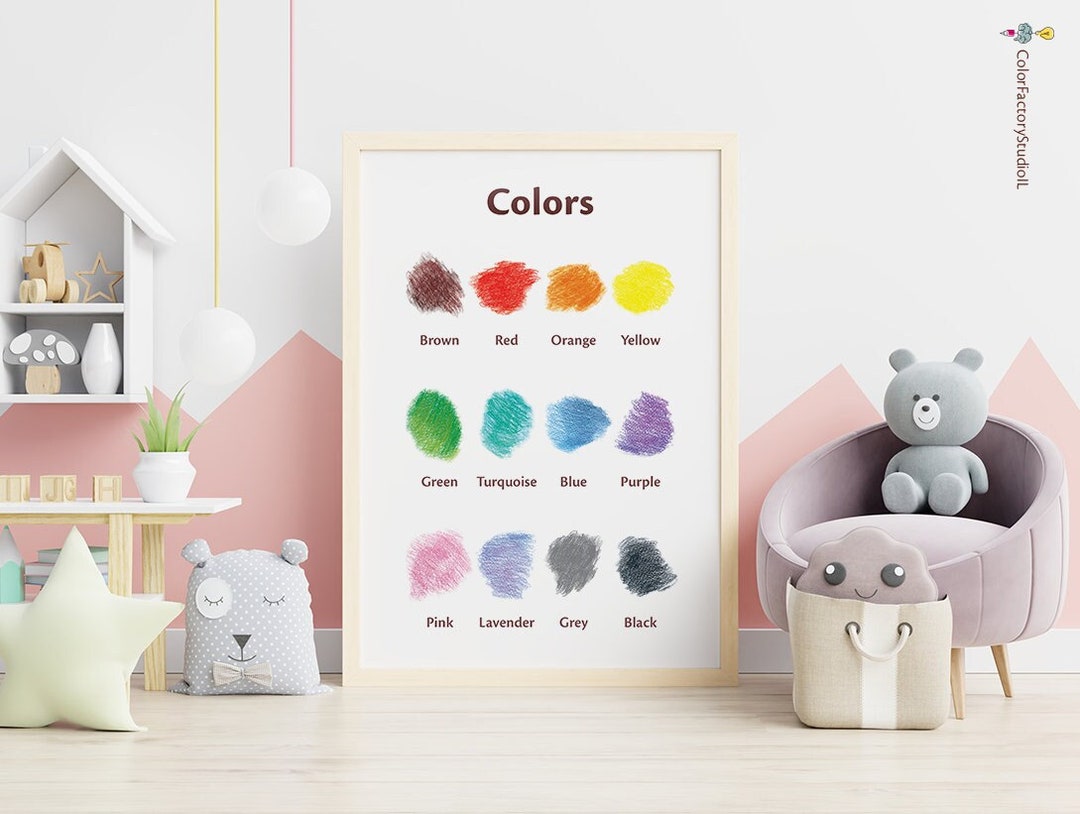 English Educational Print, Colors Learning Poster, for Classroom ...