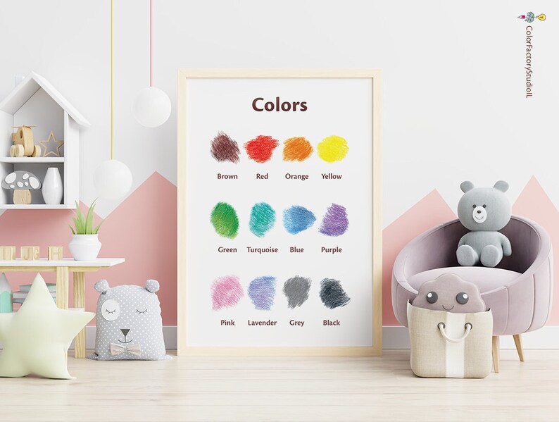 English Educational Print, Colors Learning Poster, for Classroom ...