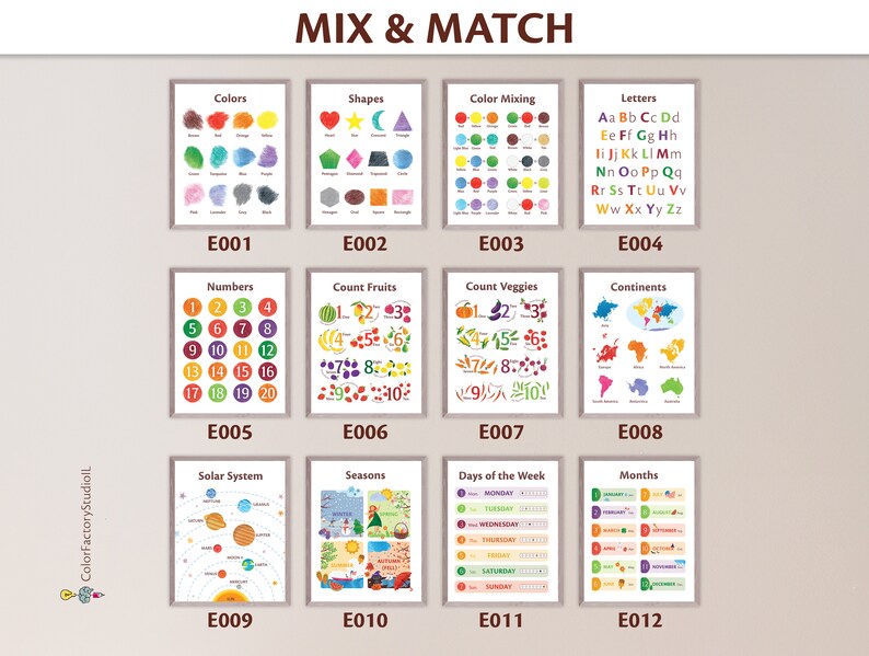 English Educational Print, Colors Learning Poster, for Classroom ...