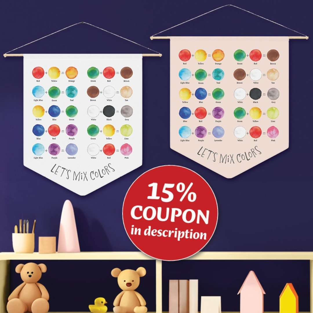 Preschool Color Mixing Chart, Educational Nursery Wall Decor ...