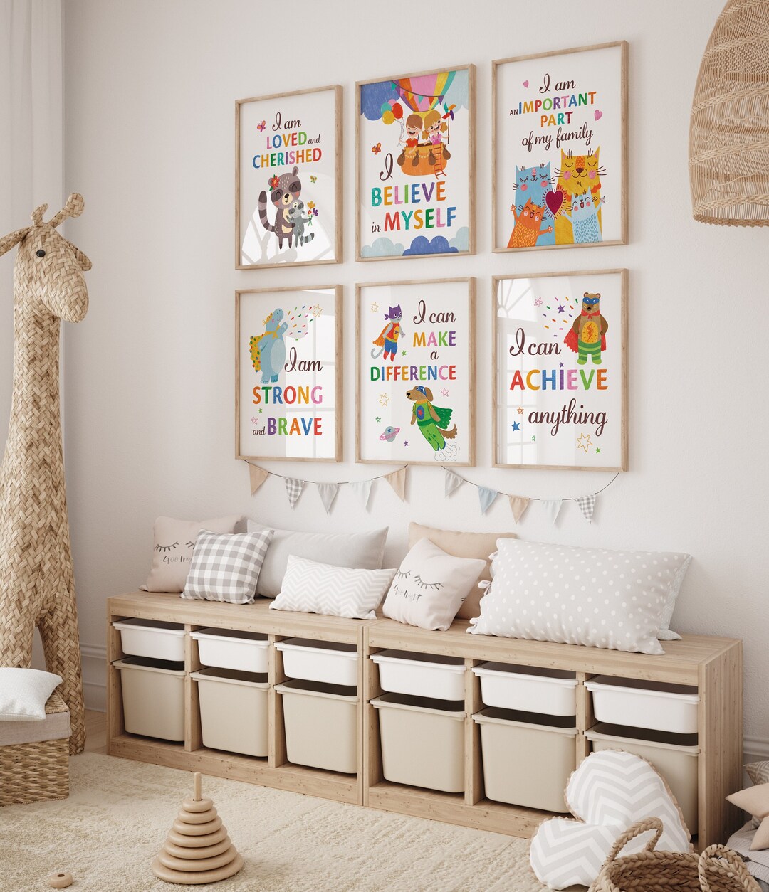 Affirmation Posters for Kids, Set of 6 Positive Posters, Educational ...