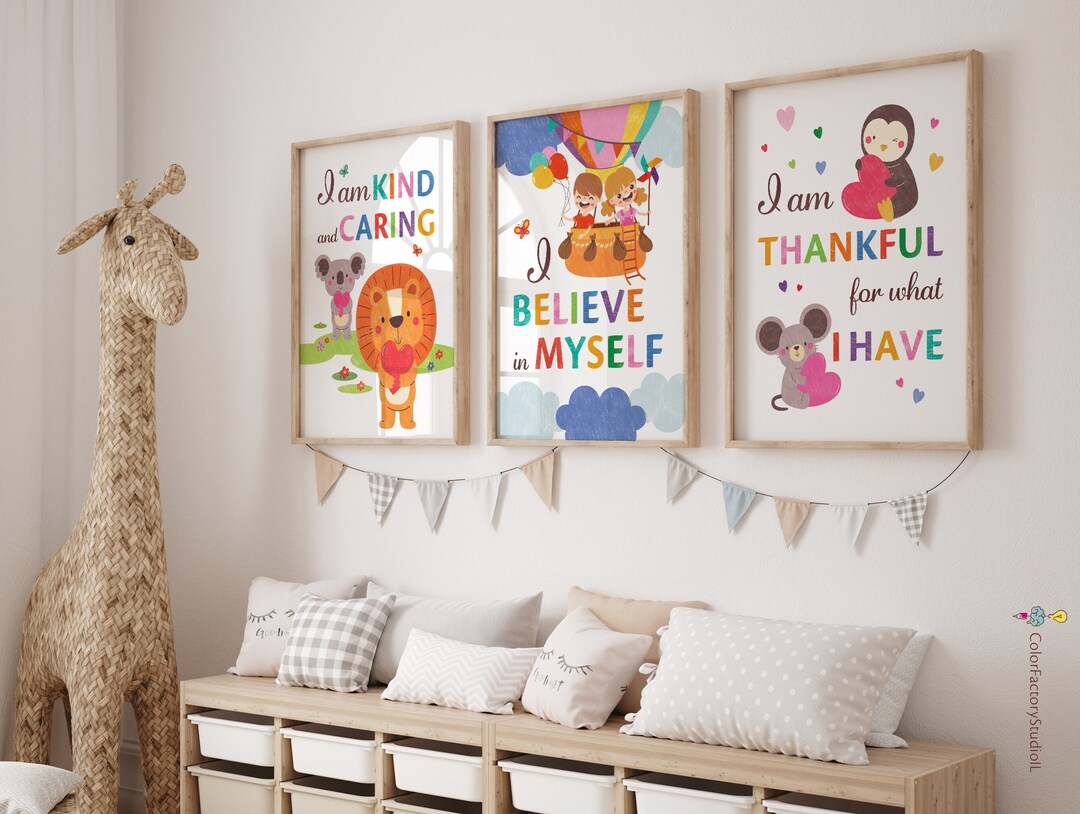 Positive Affirmations Poster for Classroom, Affirmation Prints for Kids ...