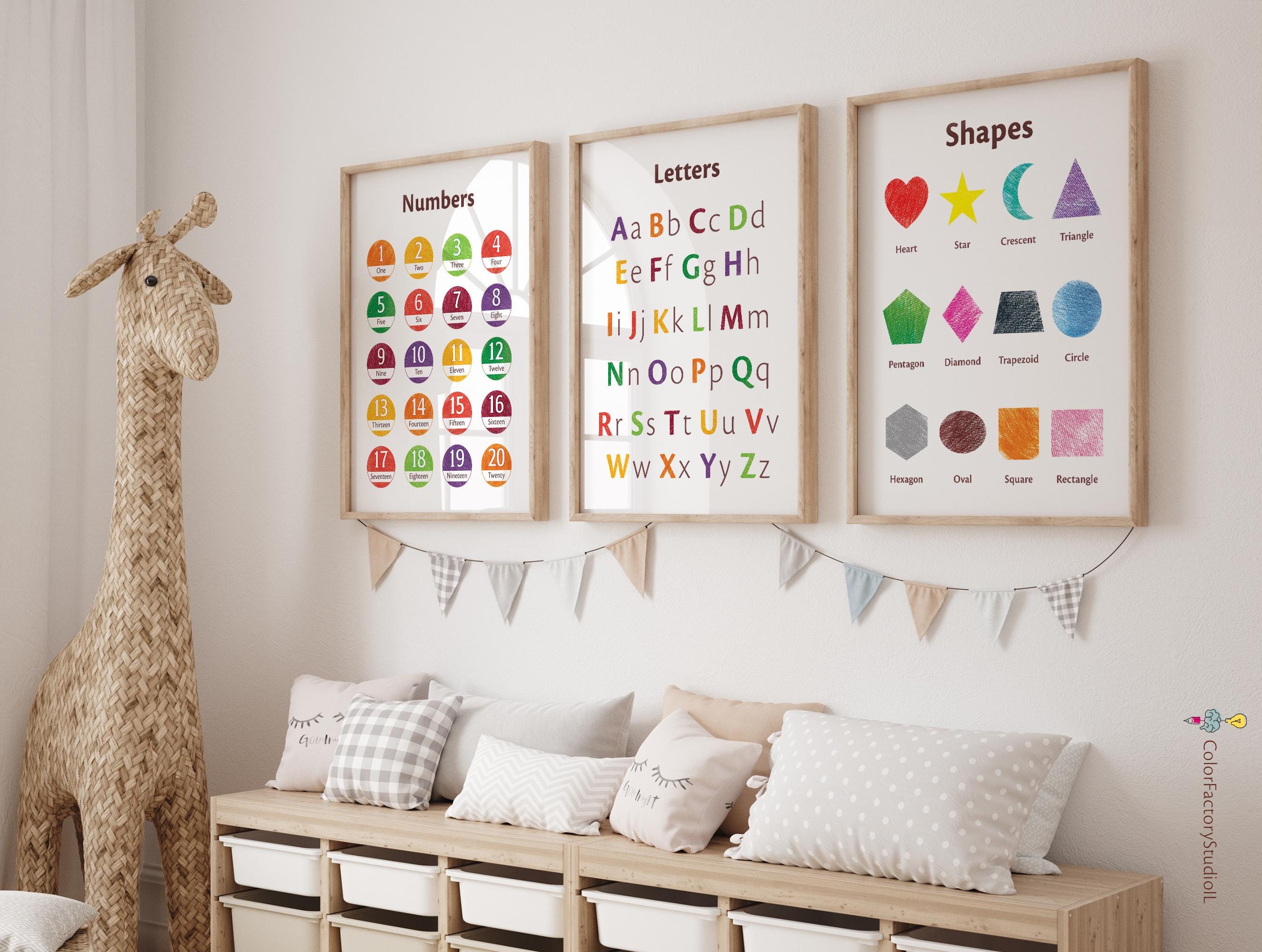 English Basics Educational Posters, Set of 3 Learning Prints for ...