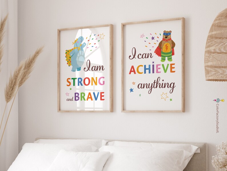 Positive Affirmation Poster for Kids, I Can Achieve Anything, Poster ...