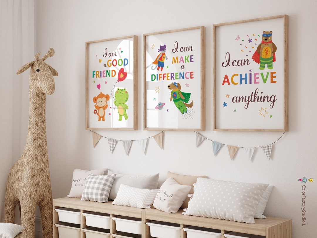 Montessori Playroom Posters for Kids, Positive Affirmations for ...