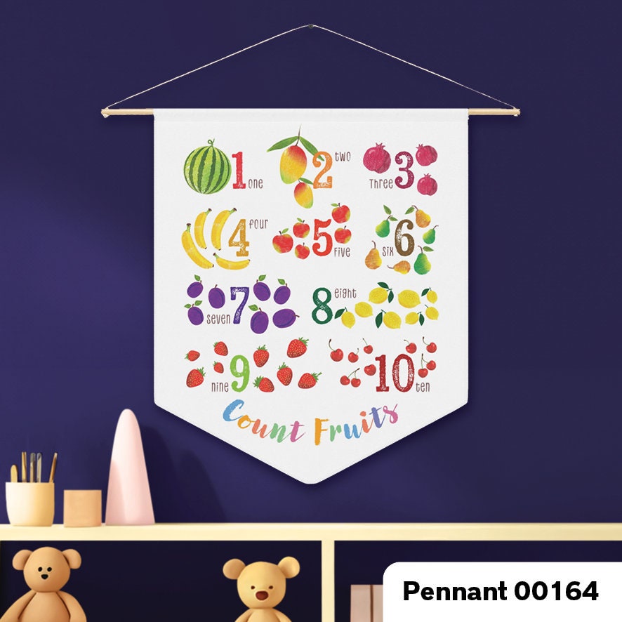 Learning to Count Fruits, Vegetables Counting, Educational Nursery Wall ...