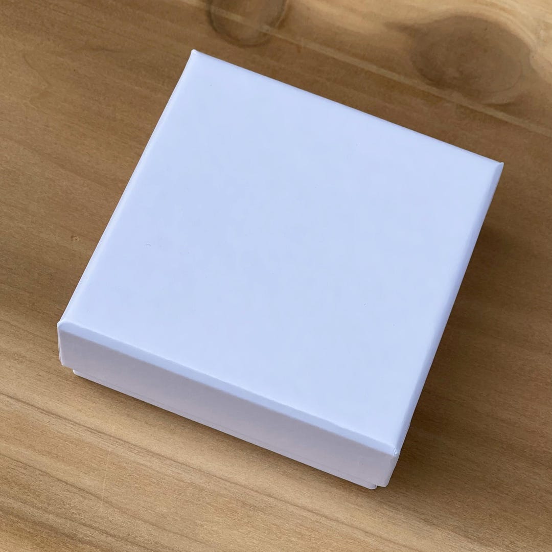 White Square Gift Box Jewellery Carton Box With Soft Inset for Ring ...