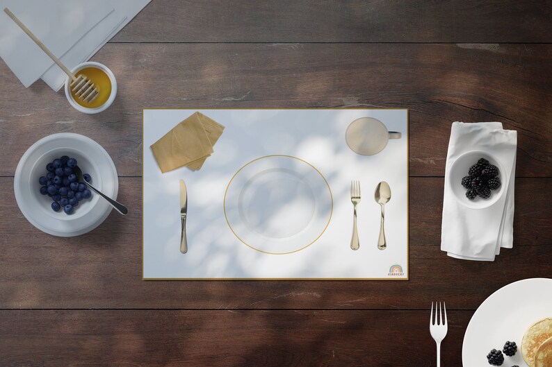 Table Setting Montessori Printable Placemat Real Pictures of Plate, Cup ...