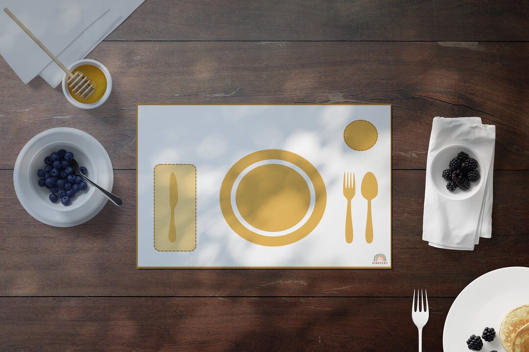 Table Setting Placemat Printable for Kids- Simple Montessori Design - Etsy