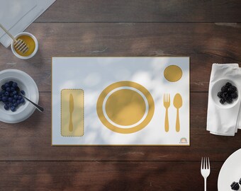 Arabic Version Table Setting Placemat Printable for Kids Simple ...
