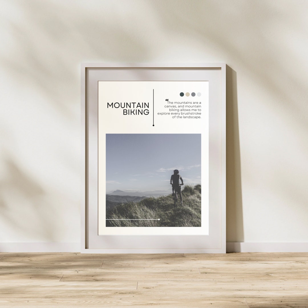 Mountain Bike Poster – MTB Wall Art, Minimalist Bike Poster, Gift for ...
