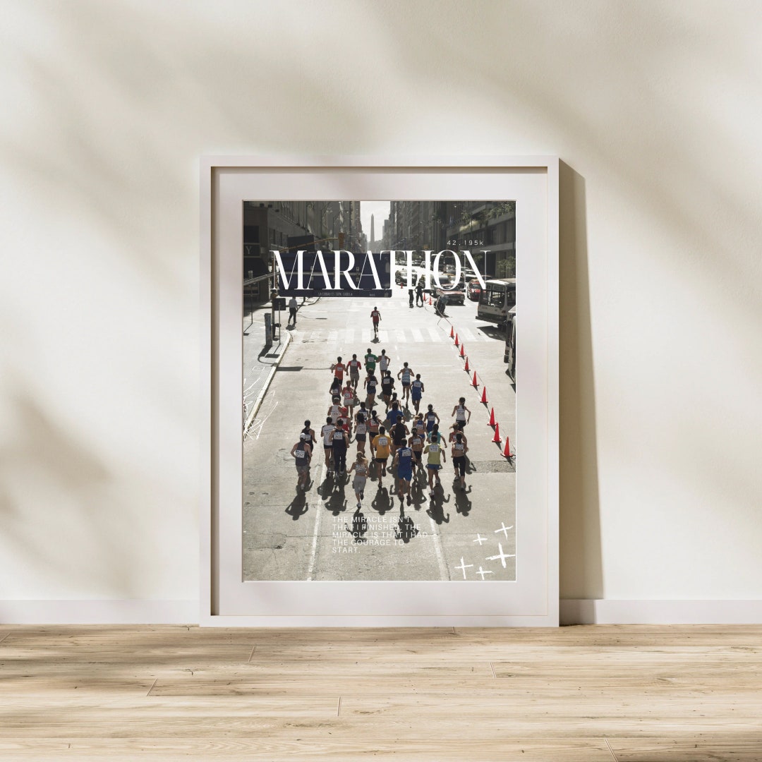 High-quality Marathon Running Poster - Inspirational Quote - Perfect ...