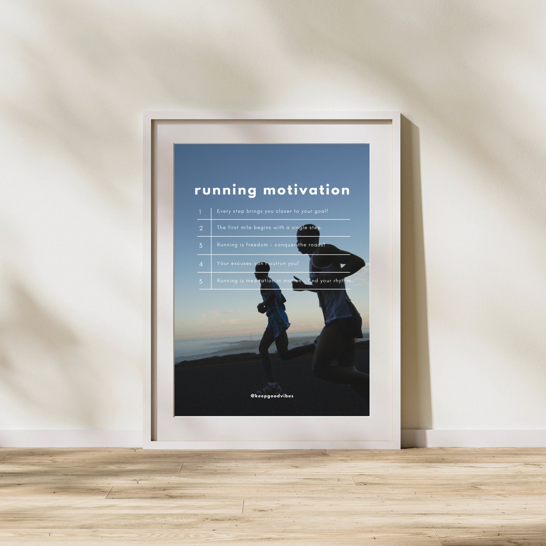 Running Motivation Poster – Minimalist Running Poster, Wall Art for ...