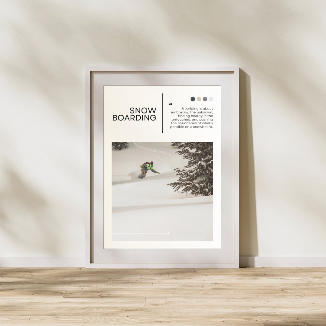High Quality Snowboard Poster - Inspirational Quote - Perfect ...