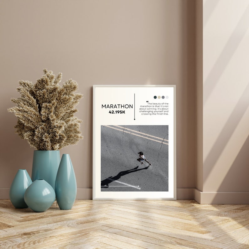 High-quality Marathon Poster - Inspirational Quote - Perfect Decoration ...