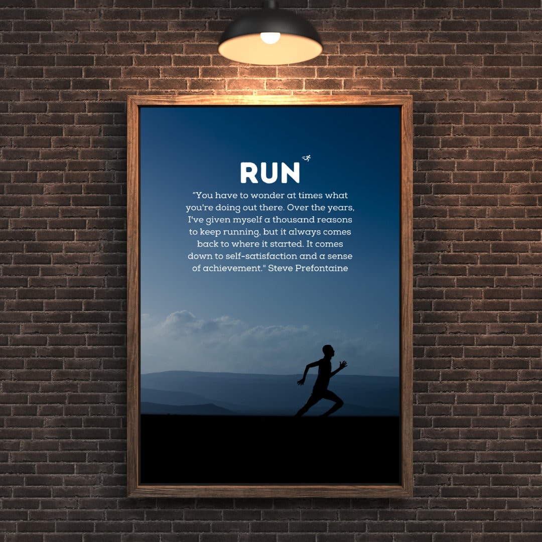 Running Motivation Poster – Minimalist Running Poster, Wall Art for ...