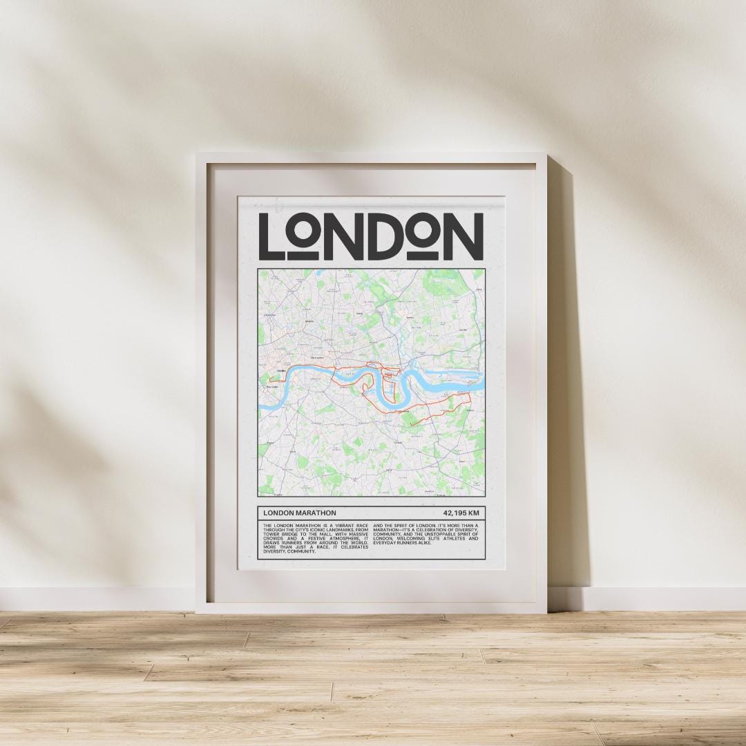 Hochwertiges Marathon Poster London Perfekte Dekoration Für ...