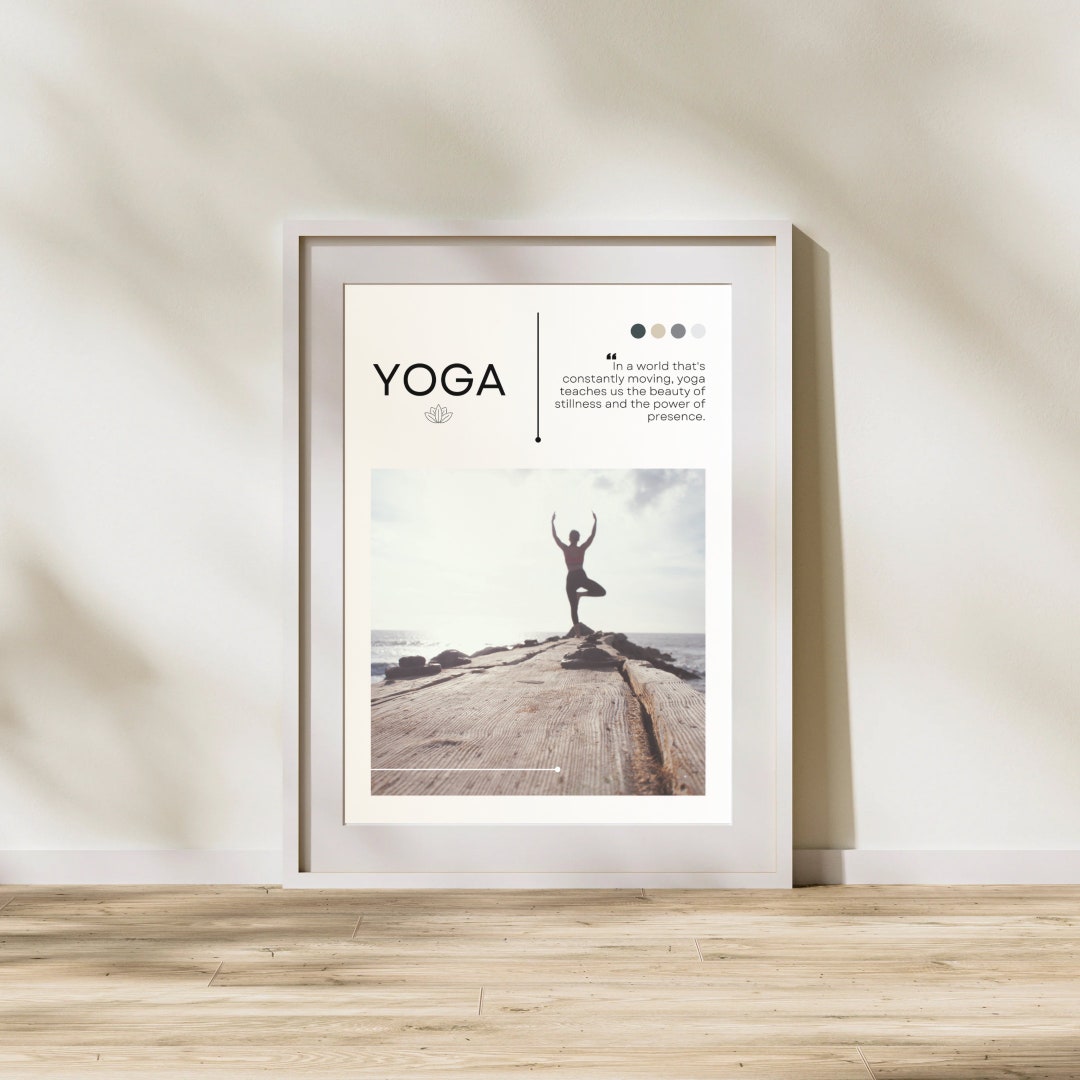 Yoga Poster – Minimalist Yoga Wall Art, Mindfulness & Relaxation Wall ...