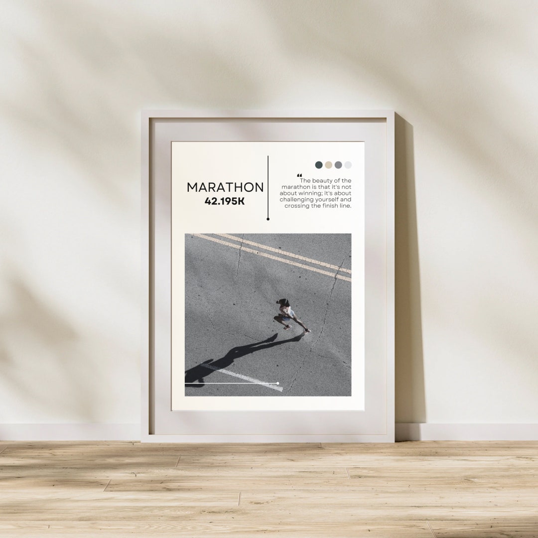 High Quality Marathon Poster Inspirational Quote Perfect Decoration for ...