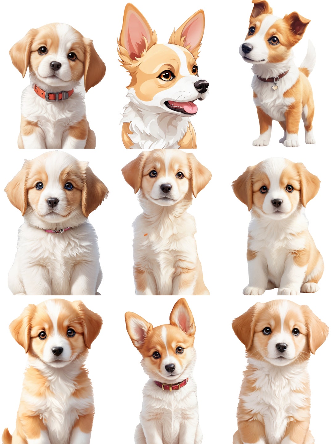 Cute Dog Clipart Bundle 32 PNG Files of Kawaii Dog Art for - Etsy