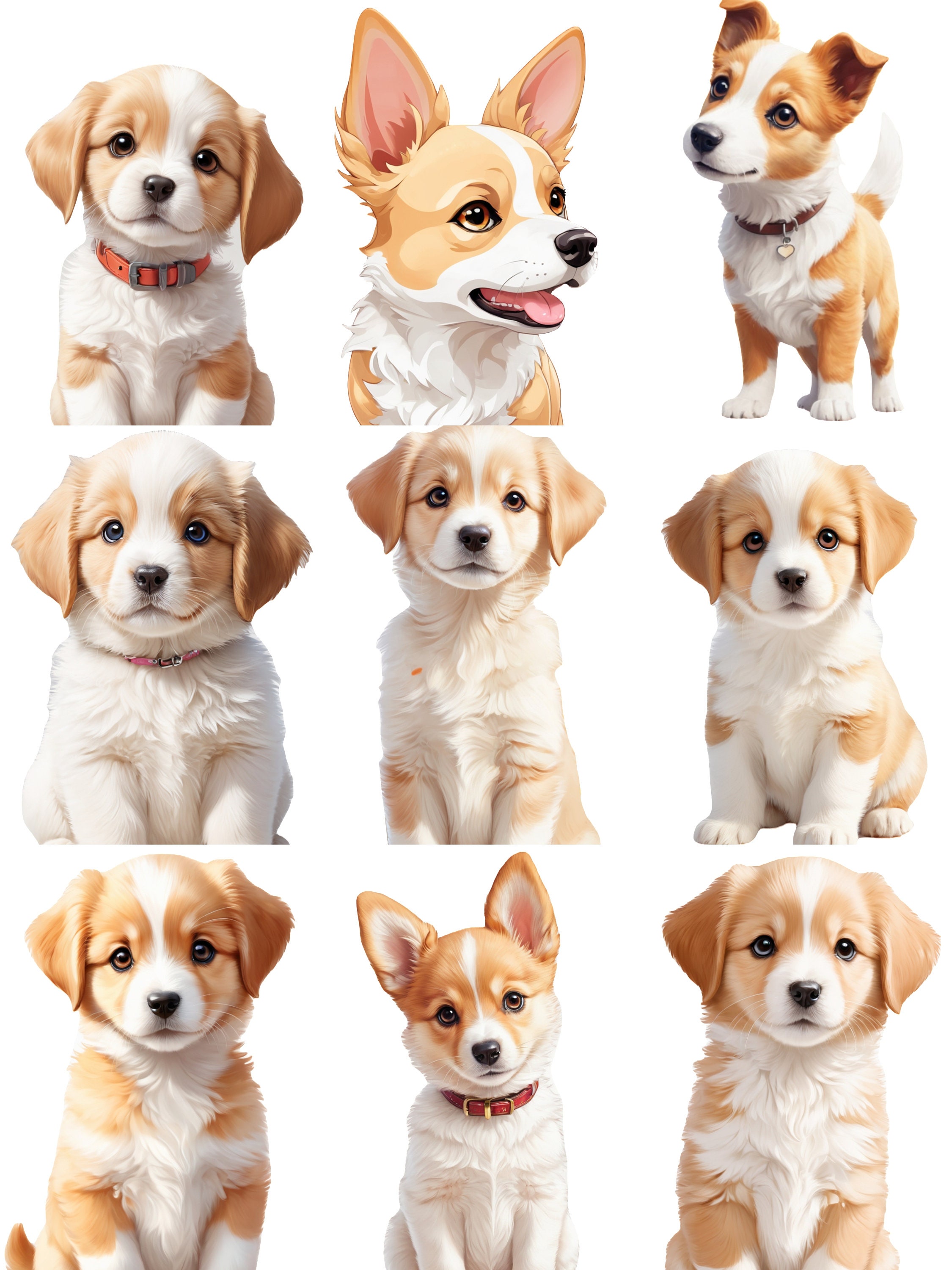 Cute Dog Clipart Bundle 32 PNG Files of Kawaii Dog Art for - Etsy