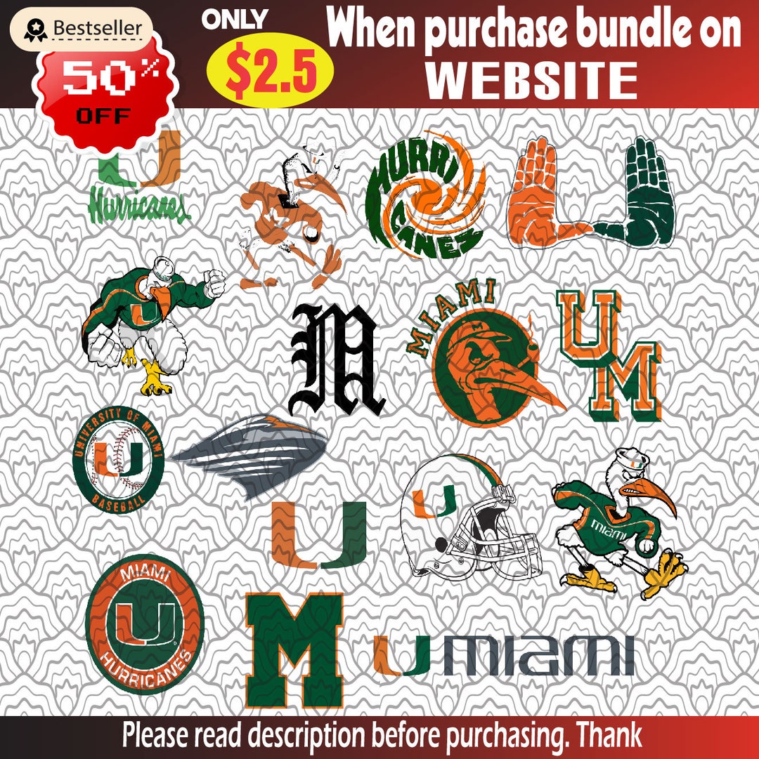 Miami Hurricanes Svg M-iami SVG Miami Football Miami - Etsy