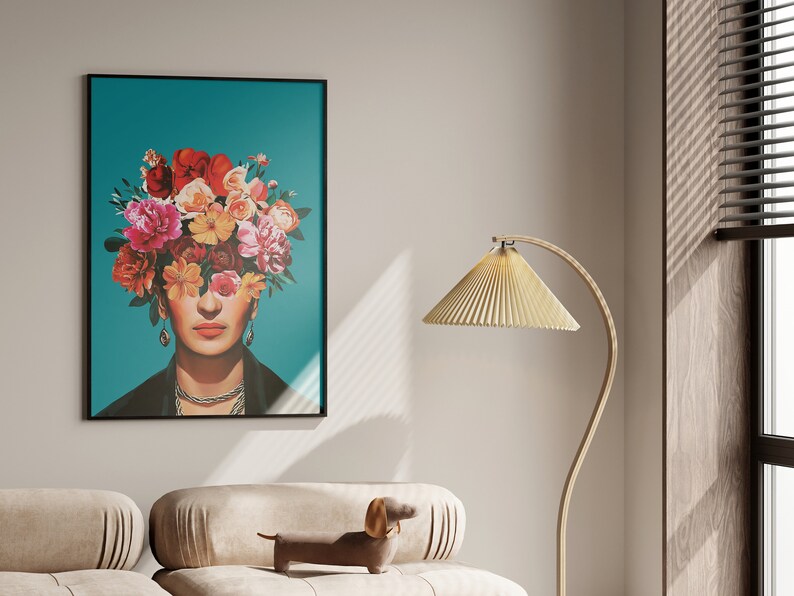 Frida Kahlo Portrait Print Frida Kahlo Self Portrait Feminist Wall Art ...
