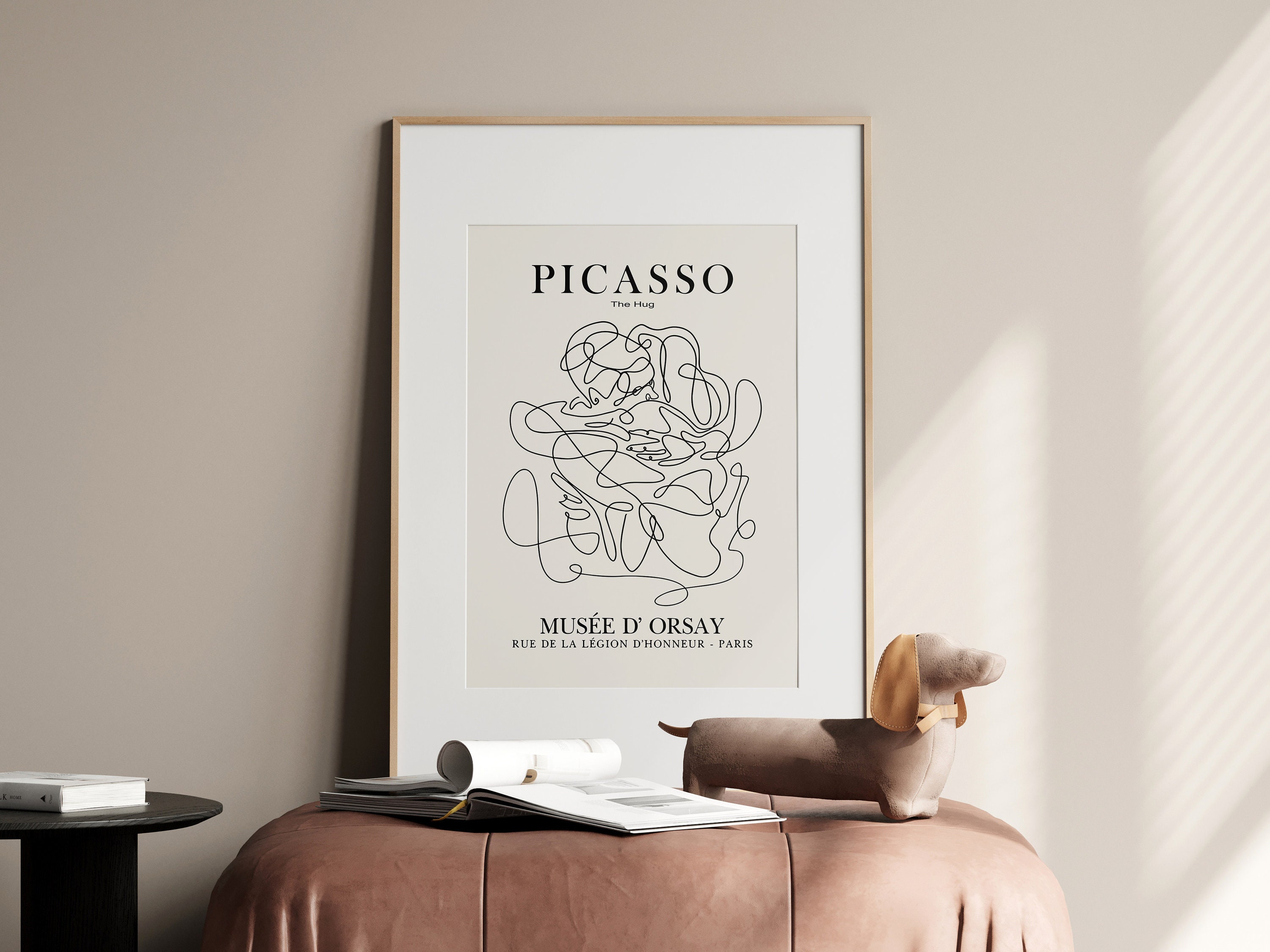Picasso the Hug Print | Picasso Poster | one Line Art | Minimalist ...