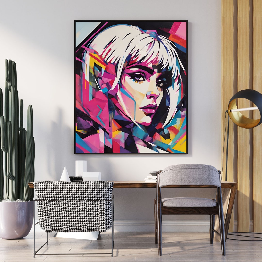 Vintage Glam Pinup Girl Wall Art Oil Painting Retro Classic Style Home ...