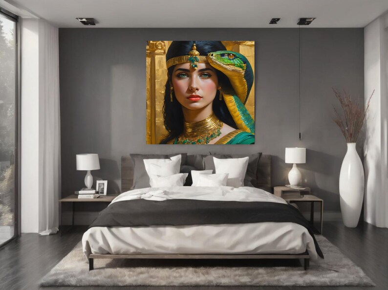 Cleopatra Queen of Egypt With Green Python Instant Download - Etsy