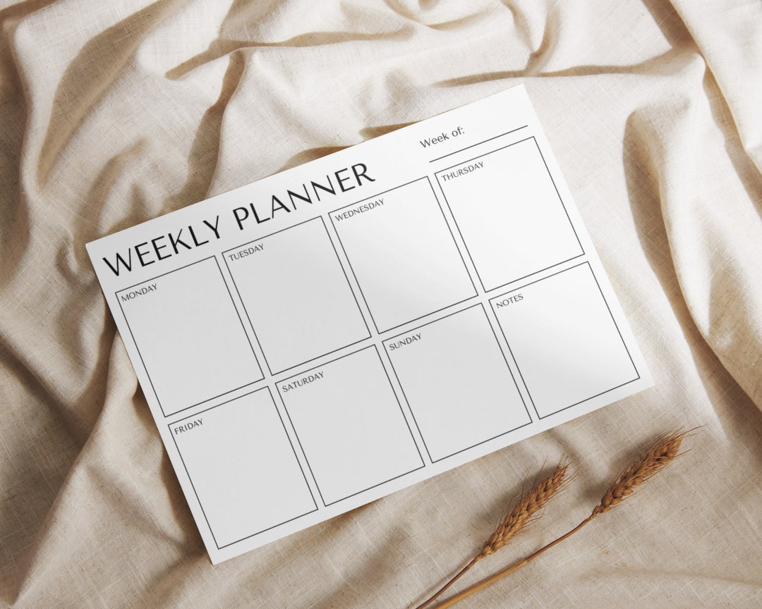 Weekly Planner Printable Landscape Weekly to Do List Undated - Etsy