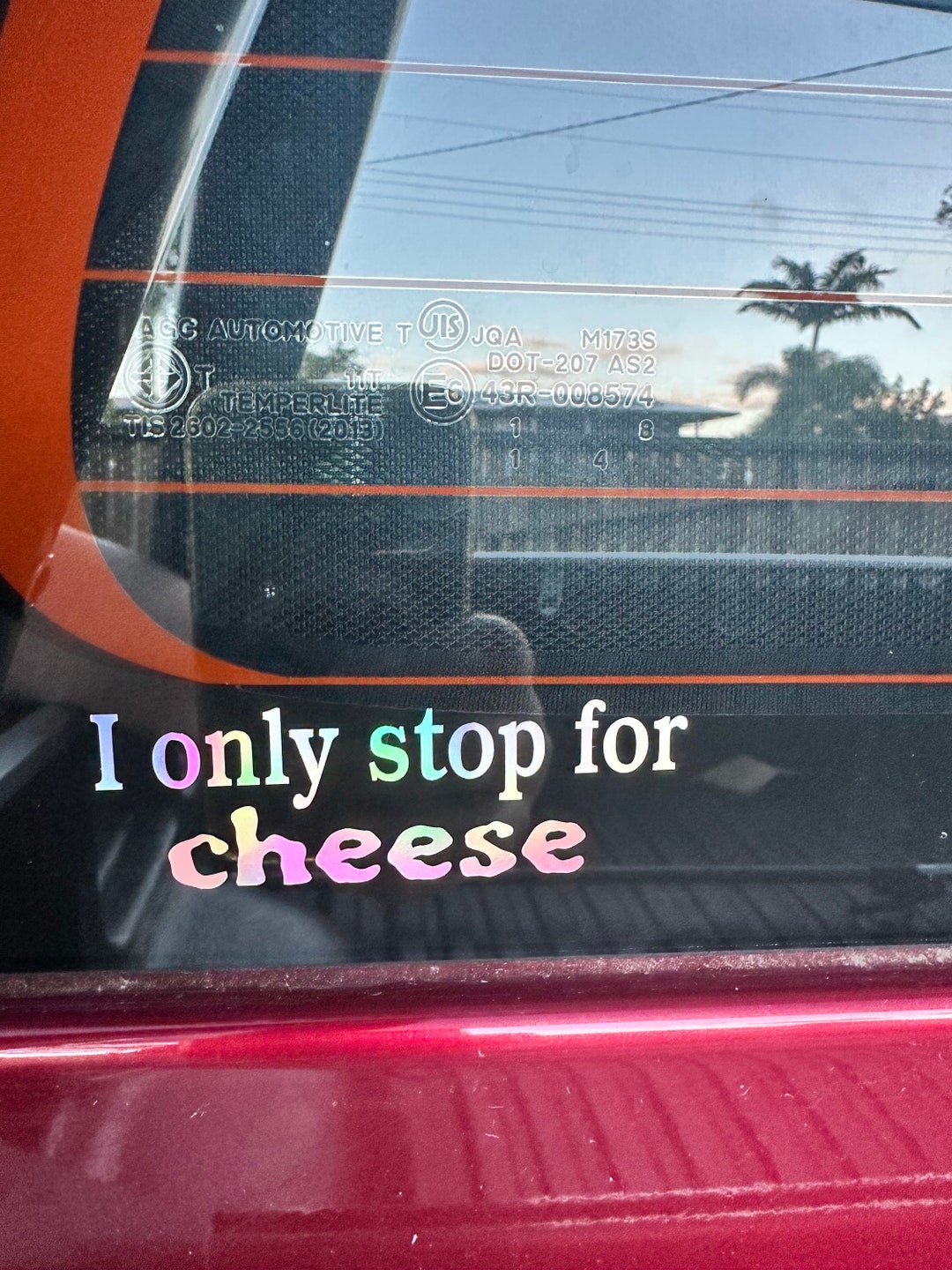 I Only Stop for Cheese - Vinyl Decal Sticker Funny Meme Brainrot Tiktok ...