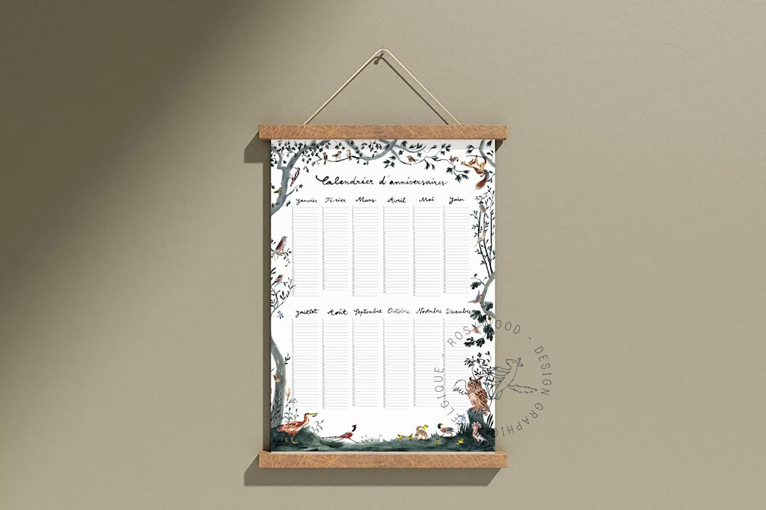 Nature Birthday Calendar | Birds | Birthday Calendar | Illustration ...