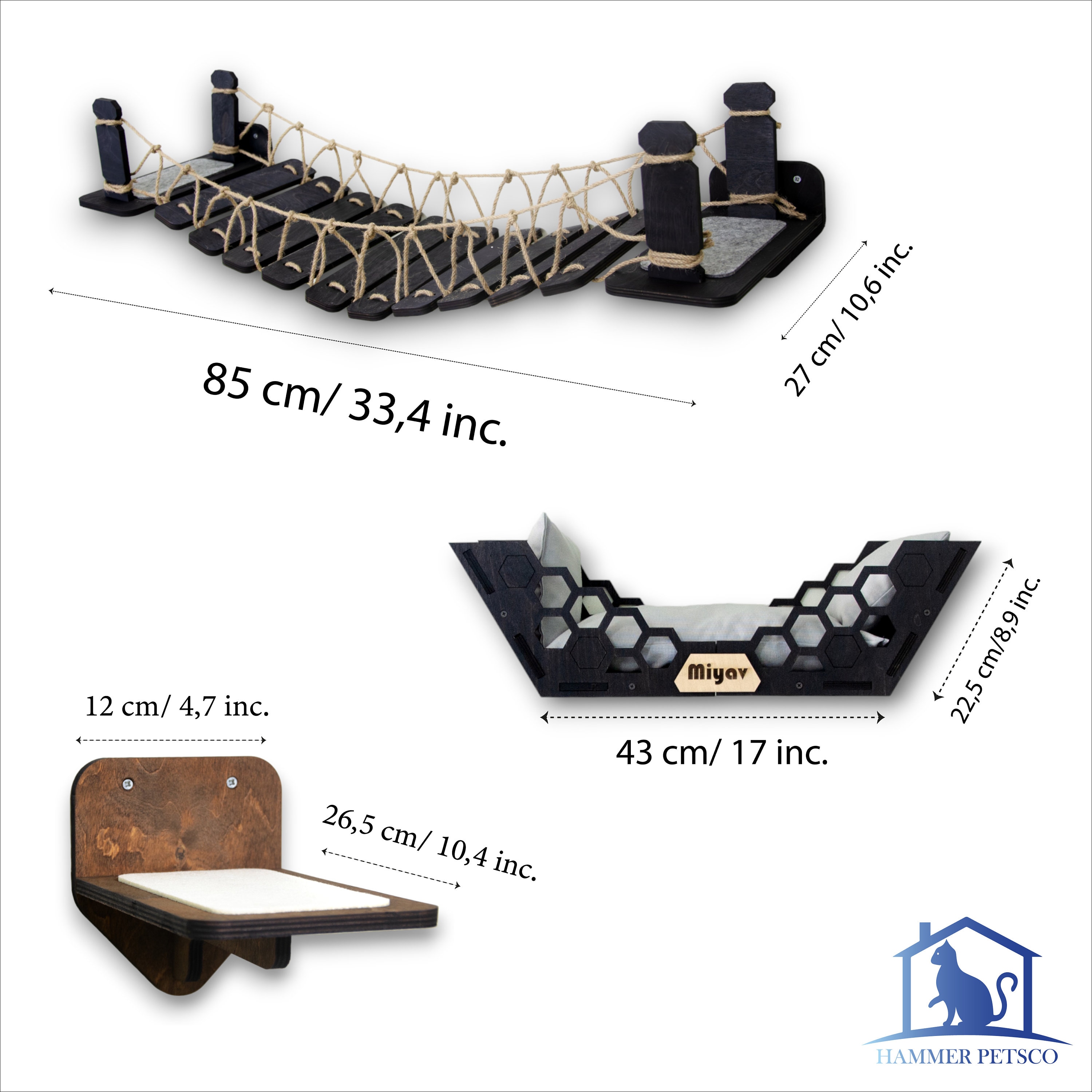 Modern Cat Wall Shelves, Modern Cat Wall Furniture, Cat Bridge, Cat ...