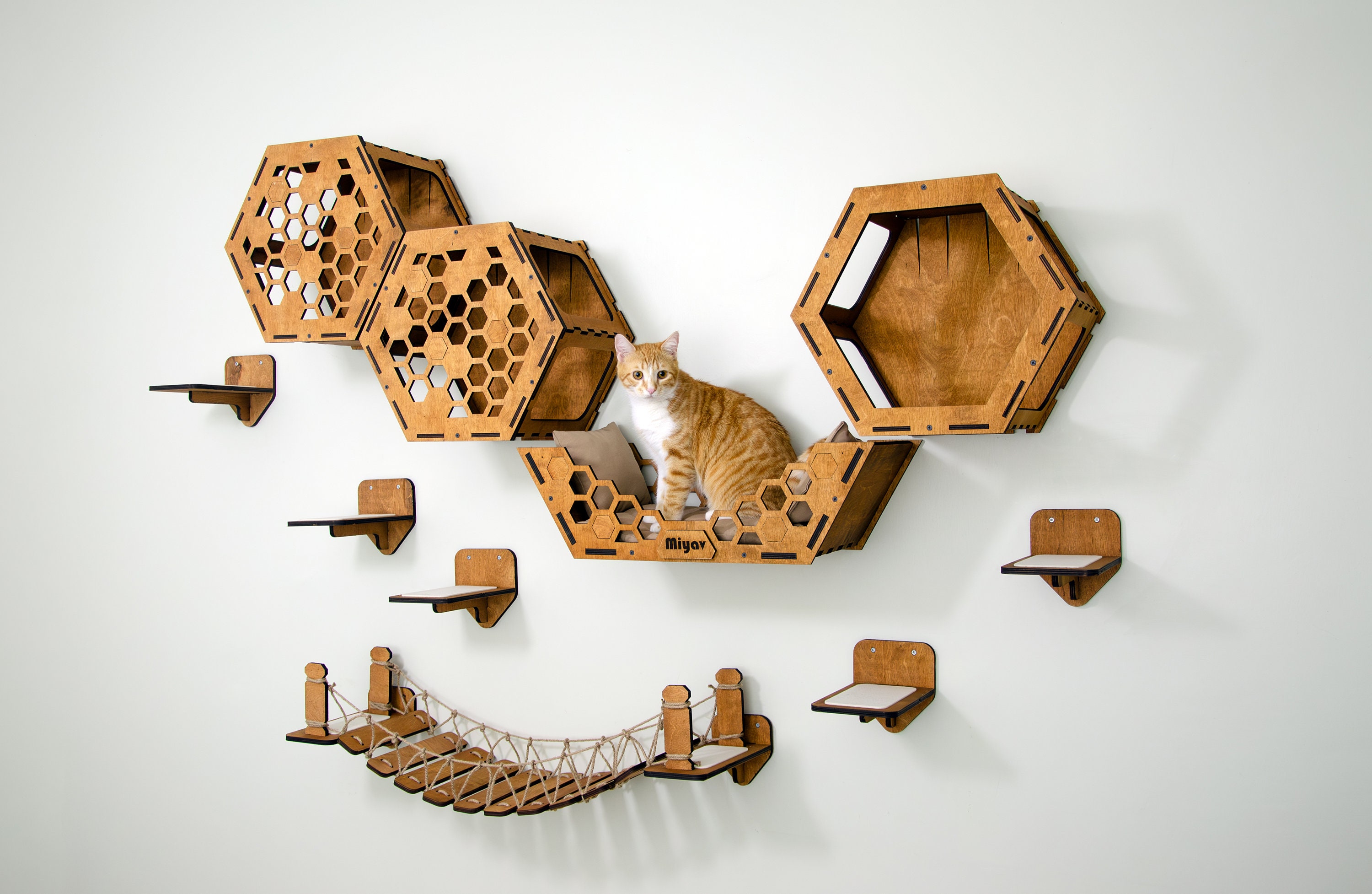 Cat Wall Furniture, Modern Cat Wall Shelves, Cat Wall Bed, Cat Bridge ...