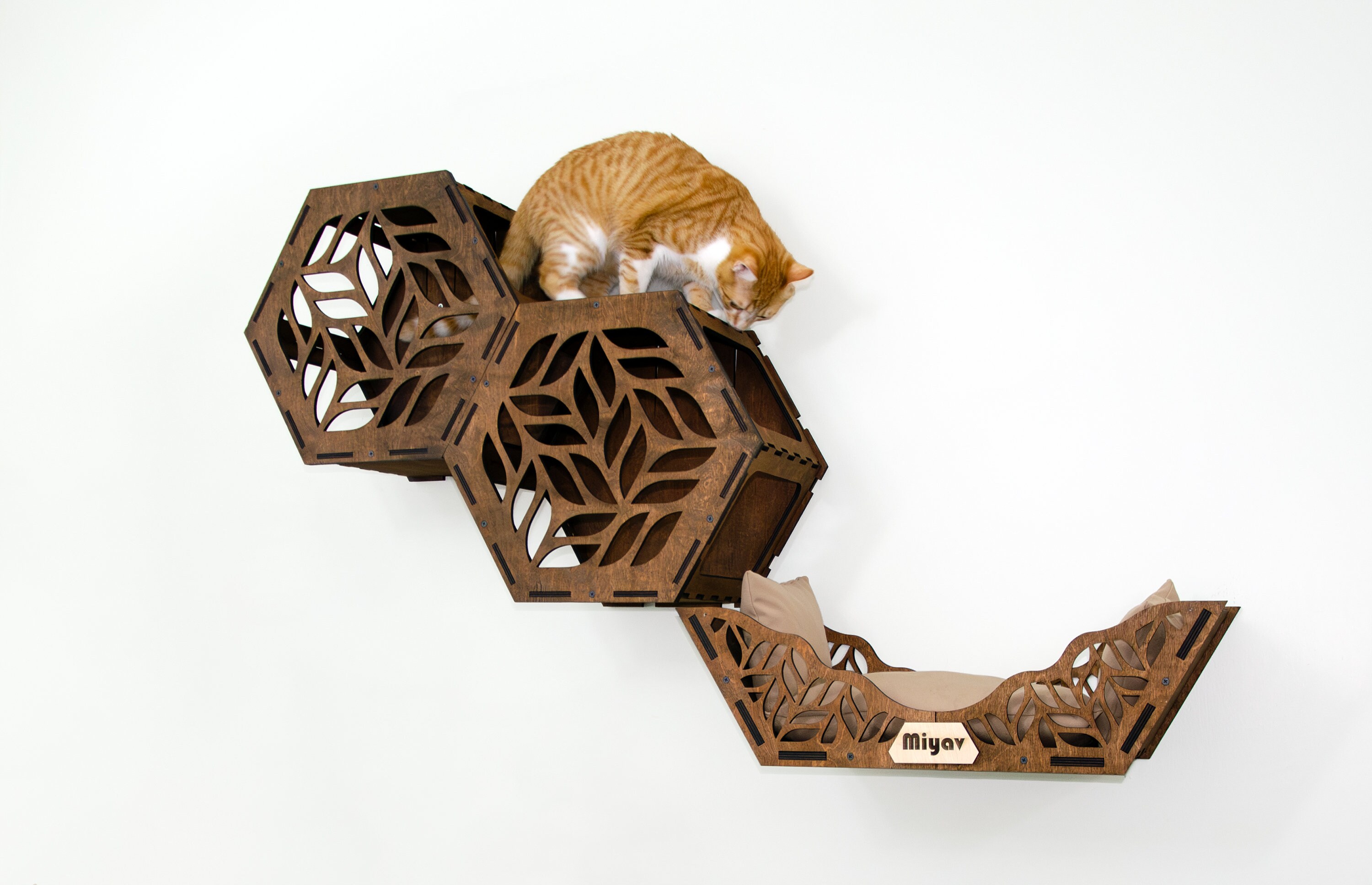 Hexagon Cat Wall Shelves, Modern Cat Wall Furniture, Cat Tower, Cat ...