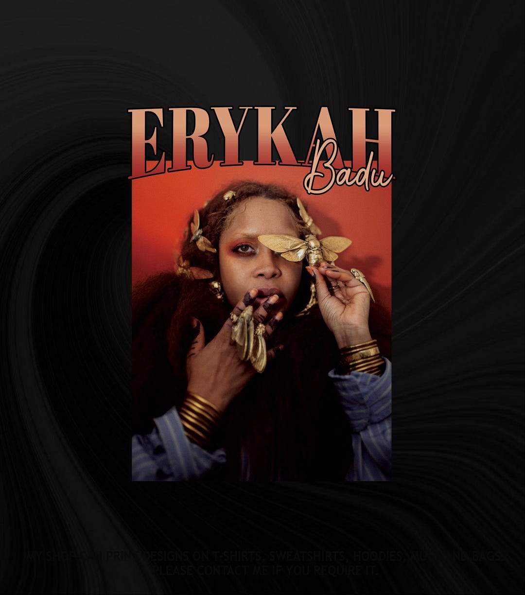 Erykah Badu Png, Erykah Badu T-shirt Design. Png Digital 4500x5100 Px ...