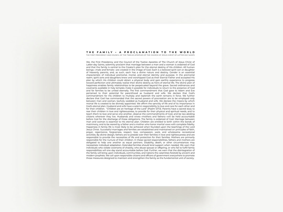 LDS Family Proclamation to the World | Modern LDS Digital Prints and ...