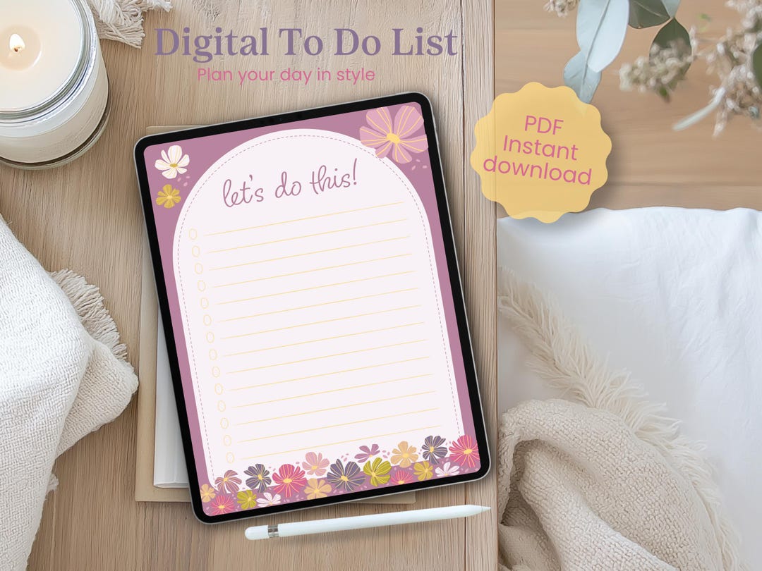 Floral Digital to Do List | Pink Pastel Printable Task List (PDF) - Etsy