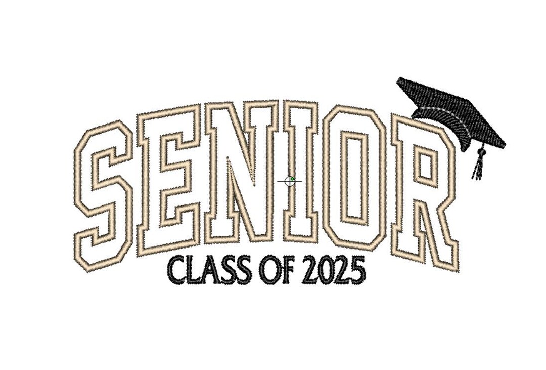 Senior Class of 2025 Embroidery Design – Graduation Cap Outline – 3 ...