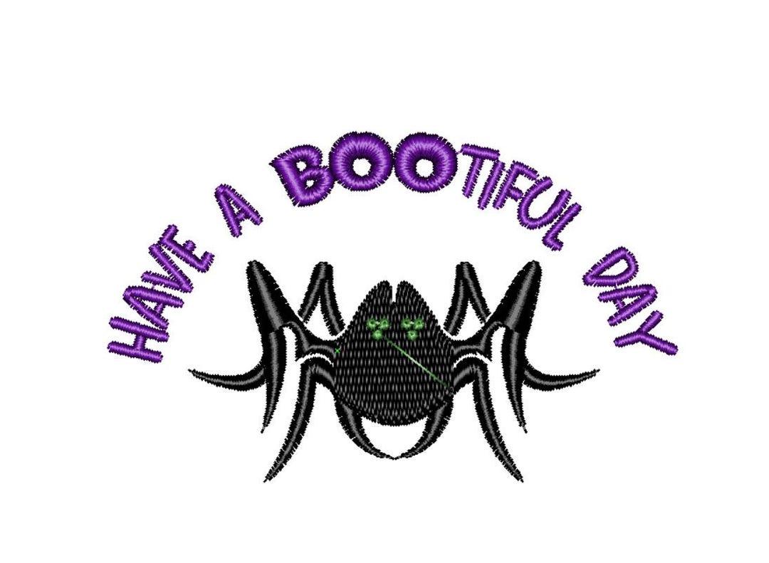Have a Bootiful Day Embroidery Design, Spider Halloween Machine ...