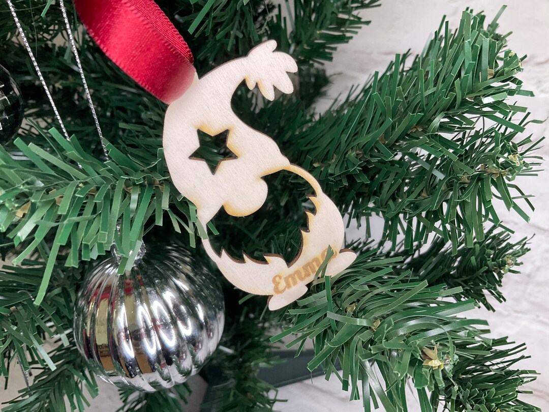 Personalised Wooden Gnome Christmas Tree Decoration - Etsy