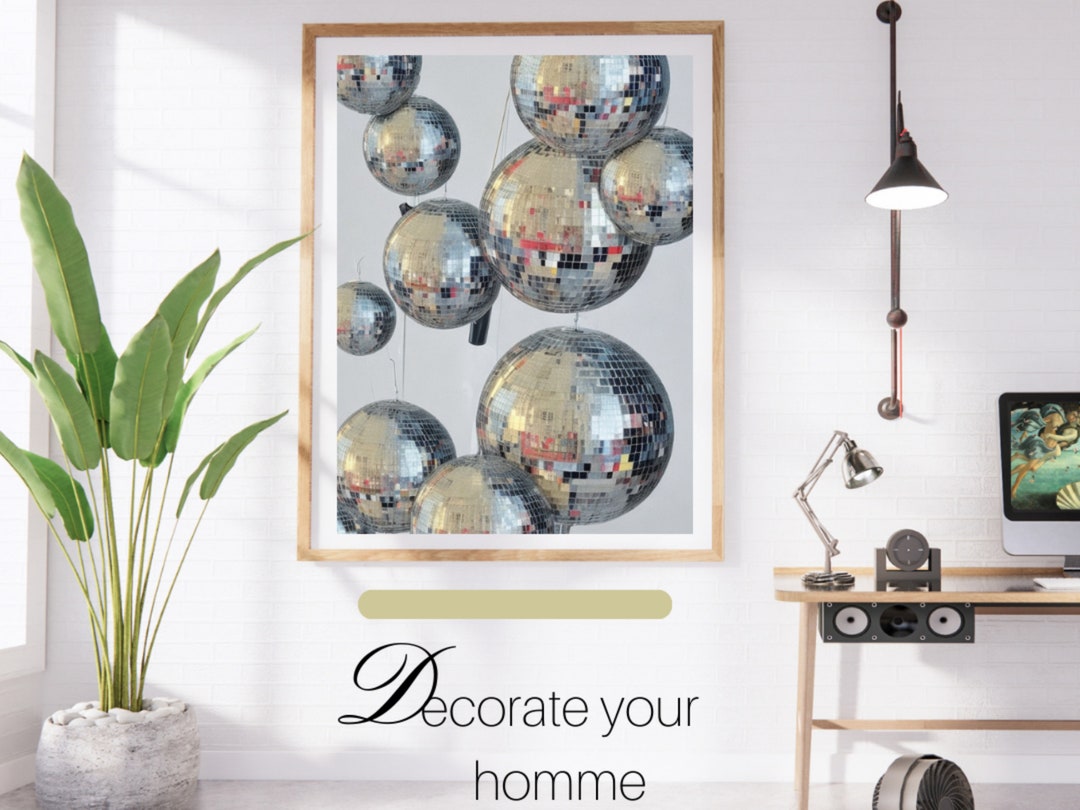 Retro Print Disco Ball,retro Poster Dance Studio Decor,funky Retro ...
