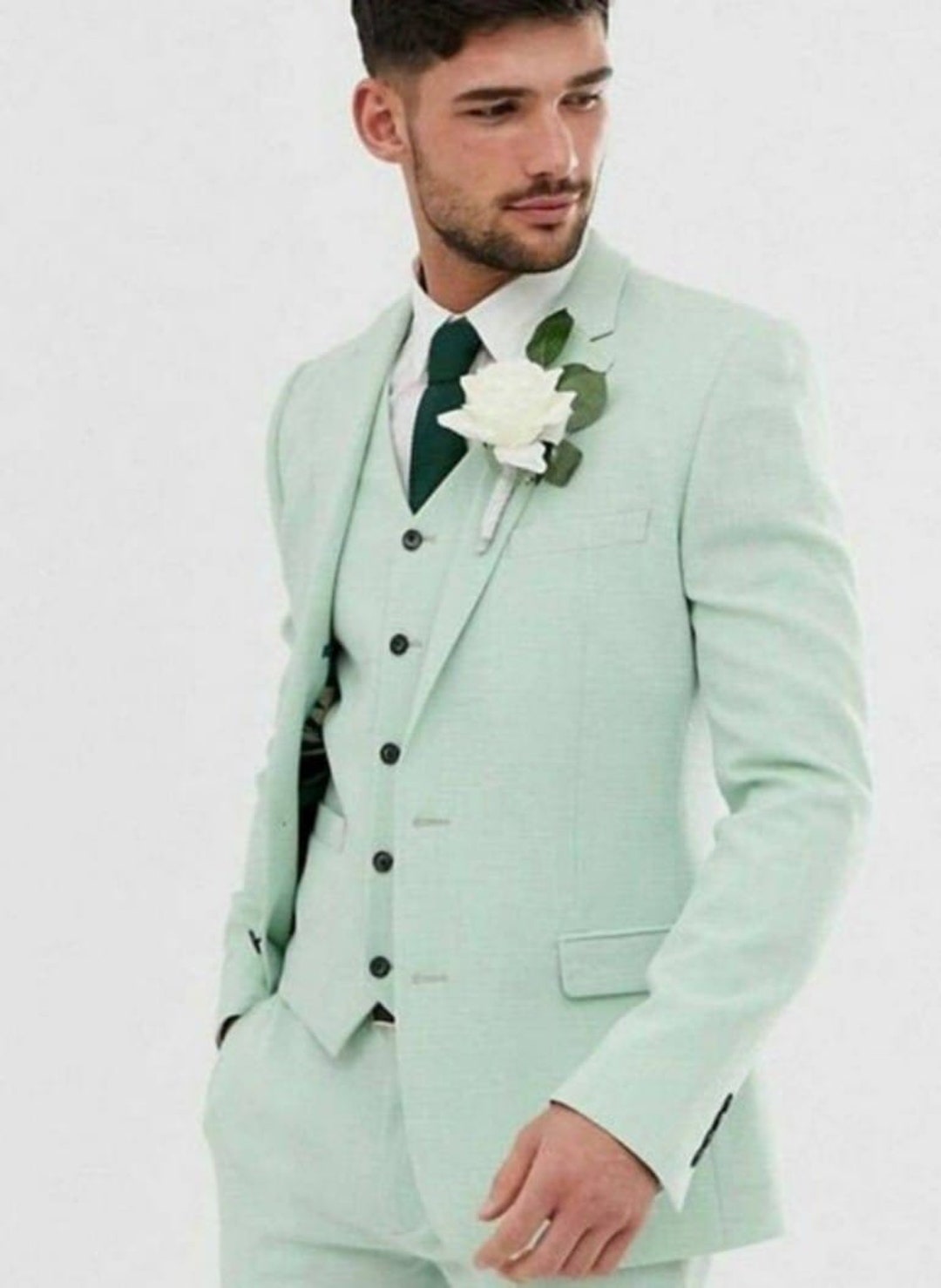 Men Classy Three Piece Sage Green Suit Men Suit for Wedding, Engagement ...