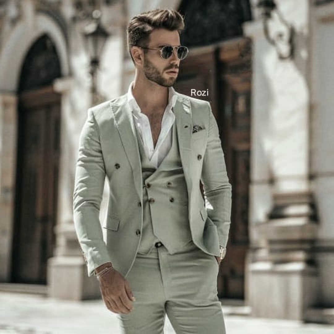 Men's Light Green 3 Piece Suits-prom, Dinner, Summer,party Wear Suit ...