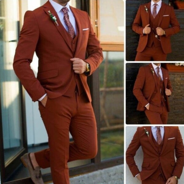 Rust Color Suit - Etsy