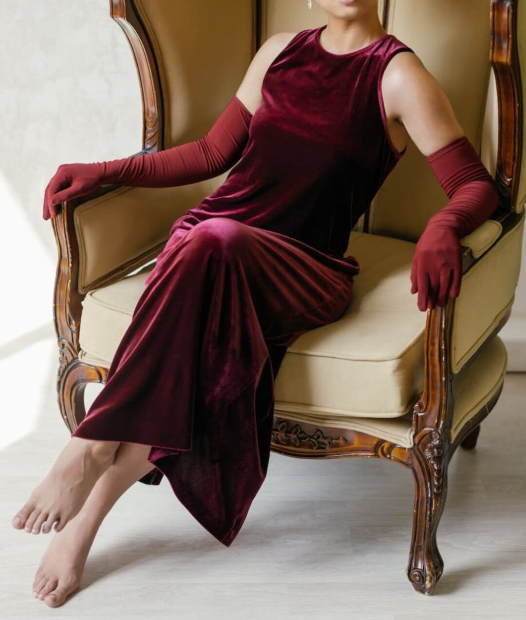 Maroon Velvet Dress for Wedding Women's Soft Velvet - Etsy