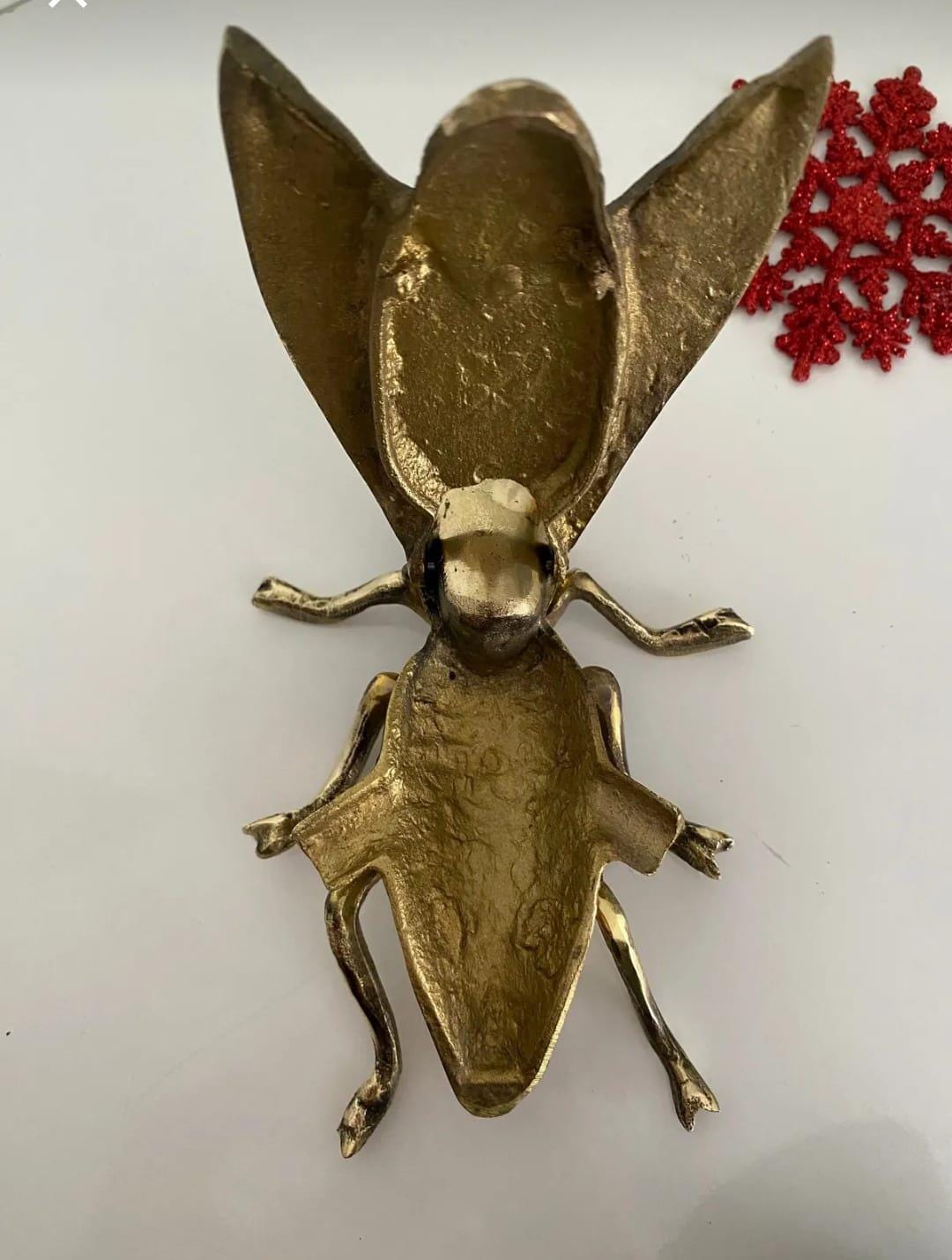 Vintage Gold Brass Collectible Ladybug & Dragonfly Design Lidded ...