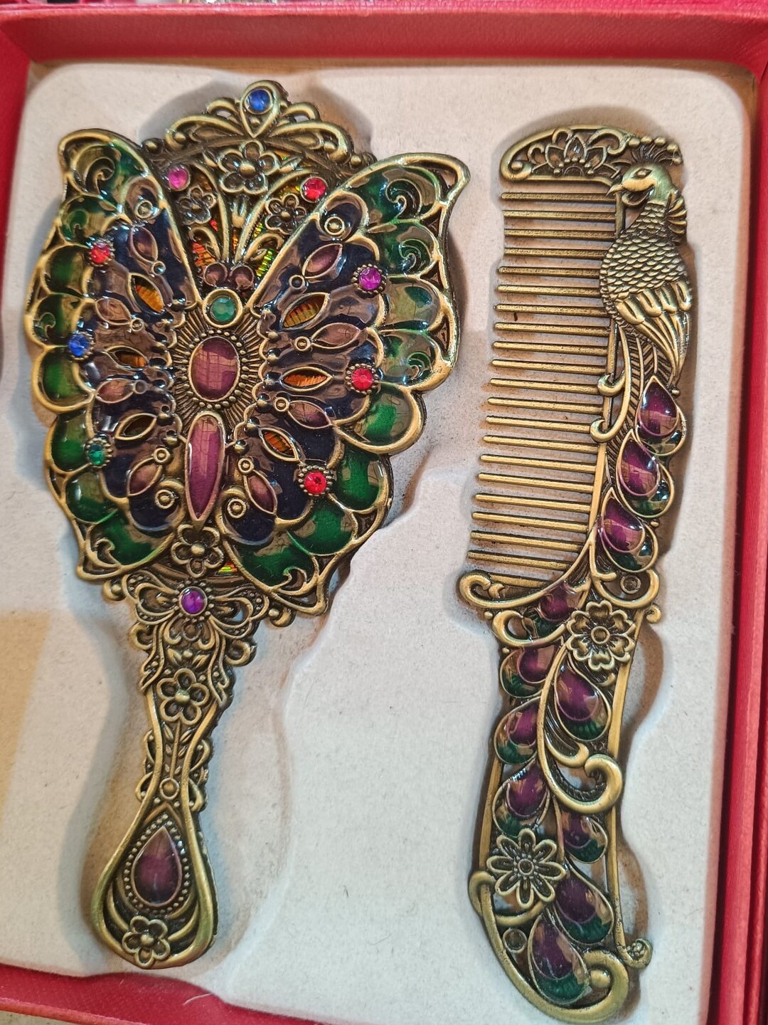 Vintage Mirror and Comb Setsmall Comb and Mirror Setinitial - Etsy