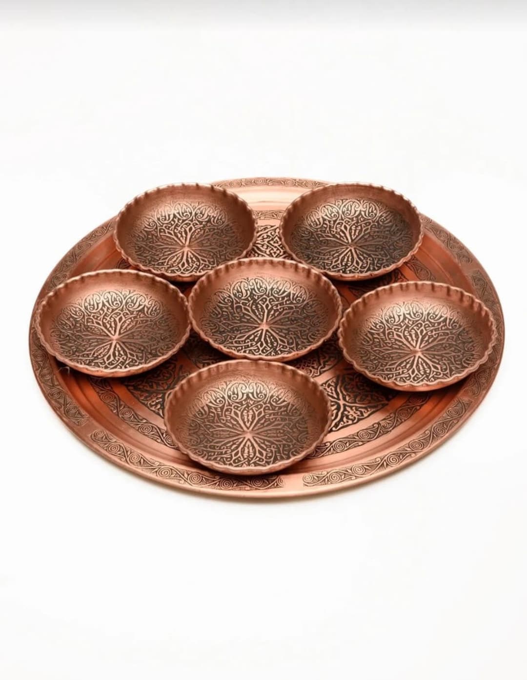 Pure Copper 3 or 6 PCS Snack&appetizer Plate Set Optional With 13 ...